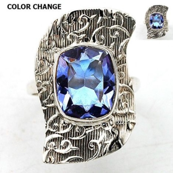 Jewelry | 4ct Color Changing Alexandrite 925 Silver Ring 7 | Poshmark